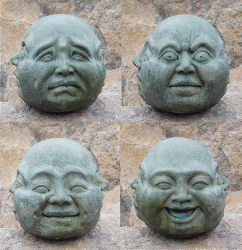 Four Emotions Greenman Stone Garden Statue