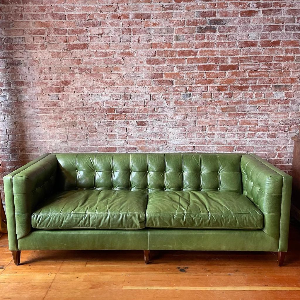 Green Leather Roger & Chris Sofa